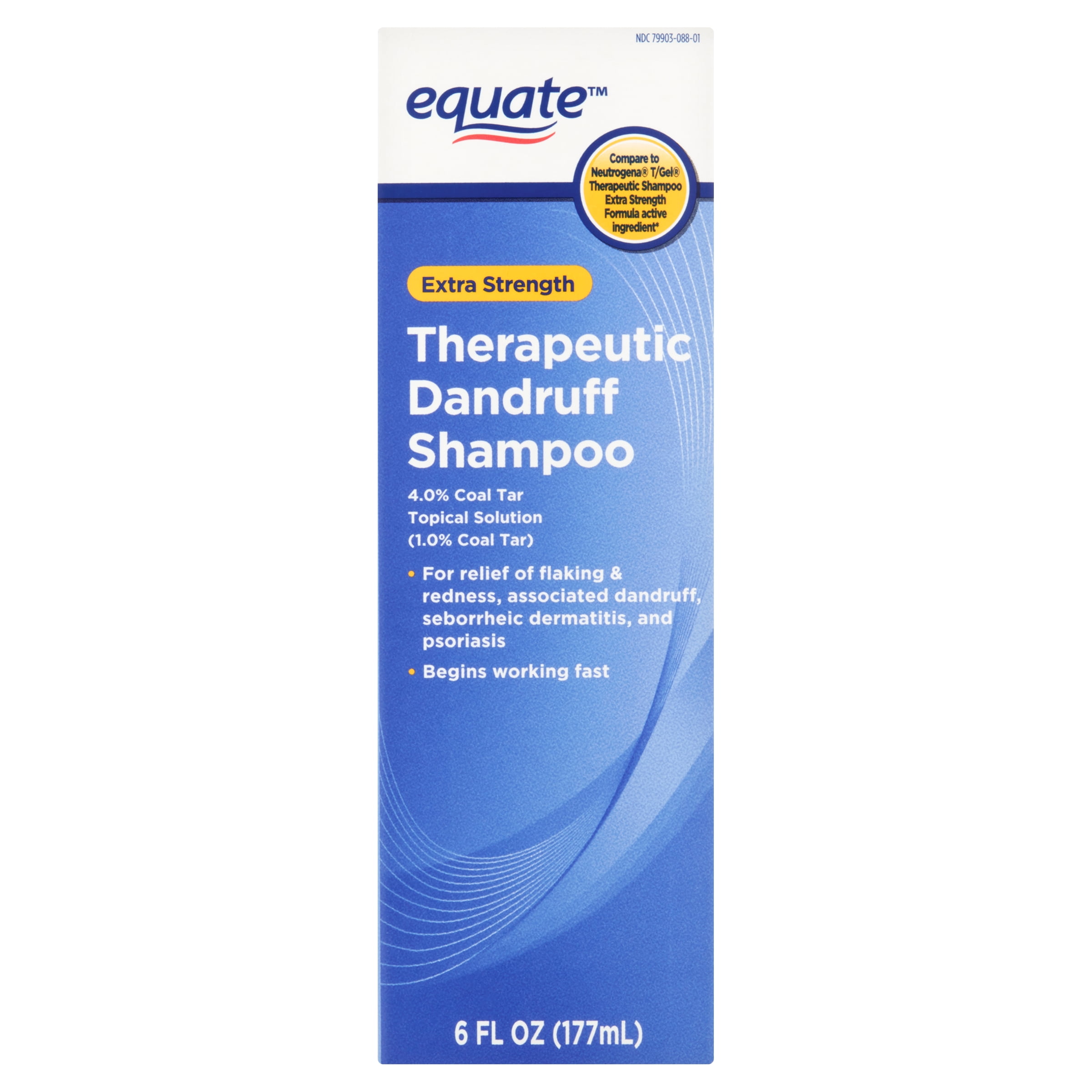 Equate Extra Strength Anti Dandruff Shampoo with 4% Coal Tar 6 fl oz ...