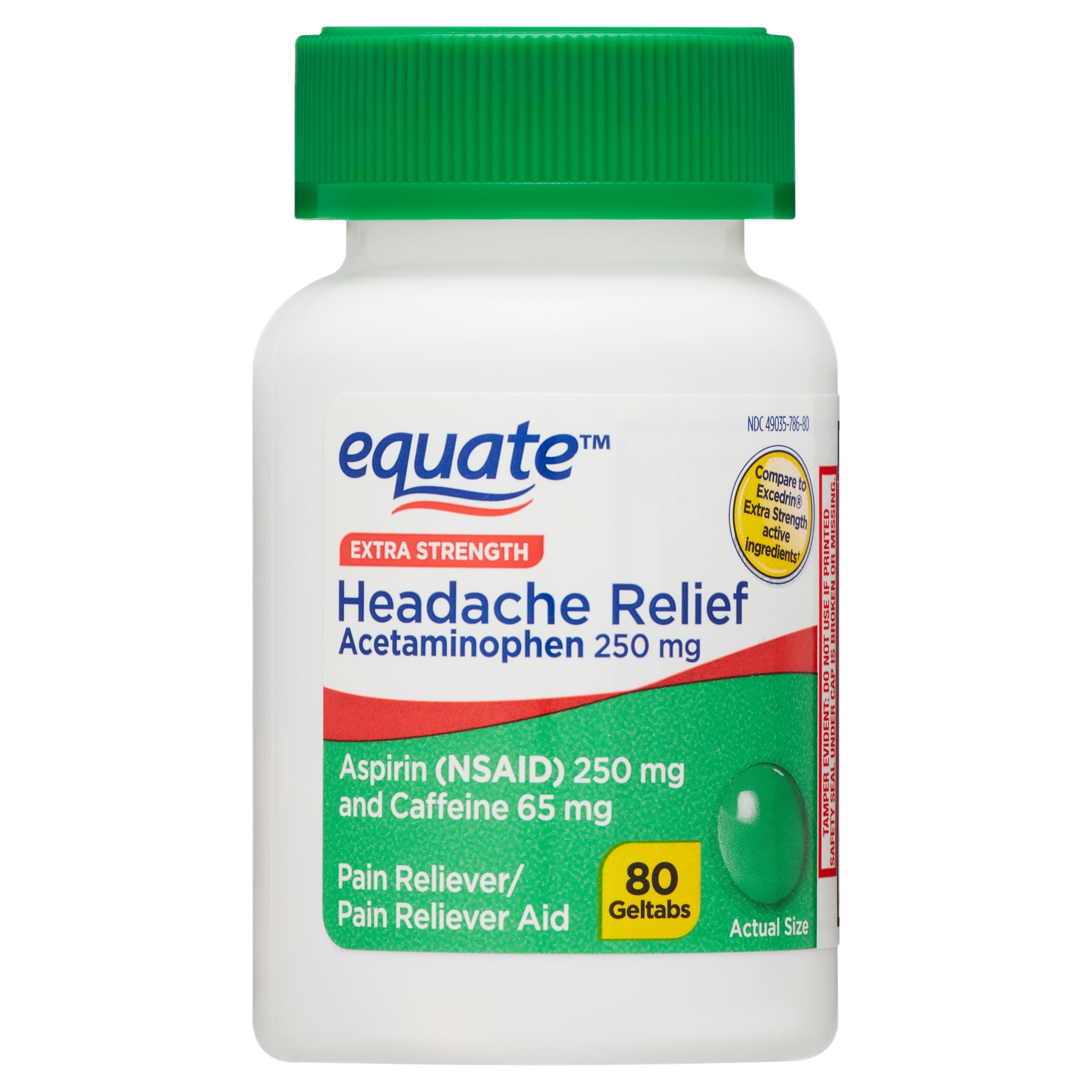 Equate Extra Strength Headache Relief Geltabs, 80 Count - Walmart.com