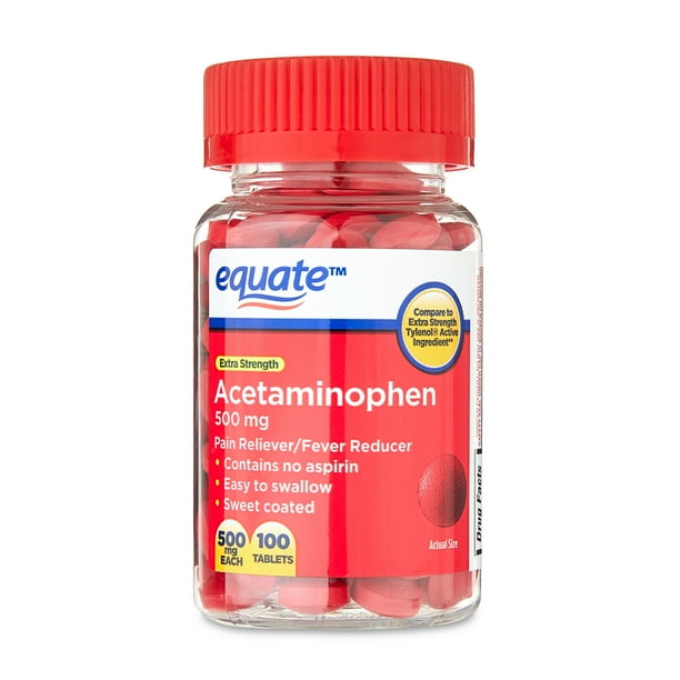 (4 pack) Equate Extra Strength Sweet-Coated Acetaminophen Tablets for ...