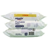 Equate Flushable Wipes, Fragrance Free, Value 3 Pack, 144 Total Wipes ...