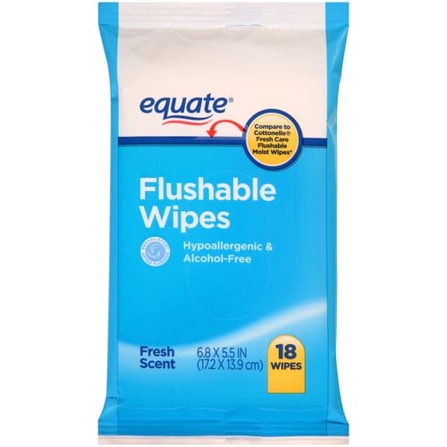 Equate Fresh Scent Flushable Travel Wipes, 18 Sheets - Walmart.com