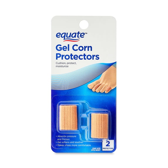 Equate Gel Corn Protectors 2 Count Soft Cushioning Toe Protectors for ...