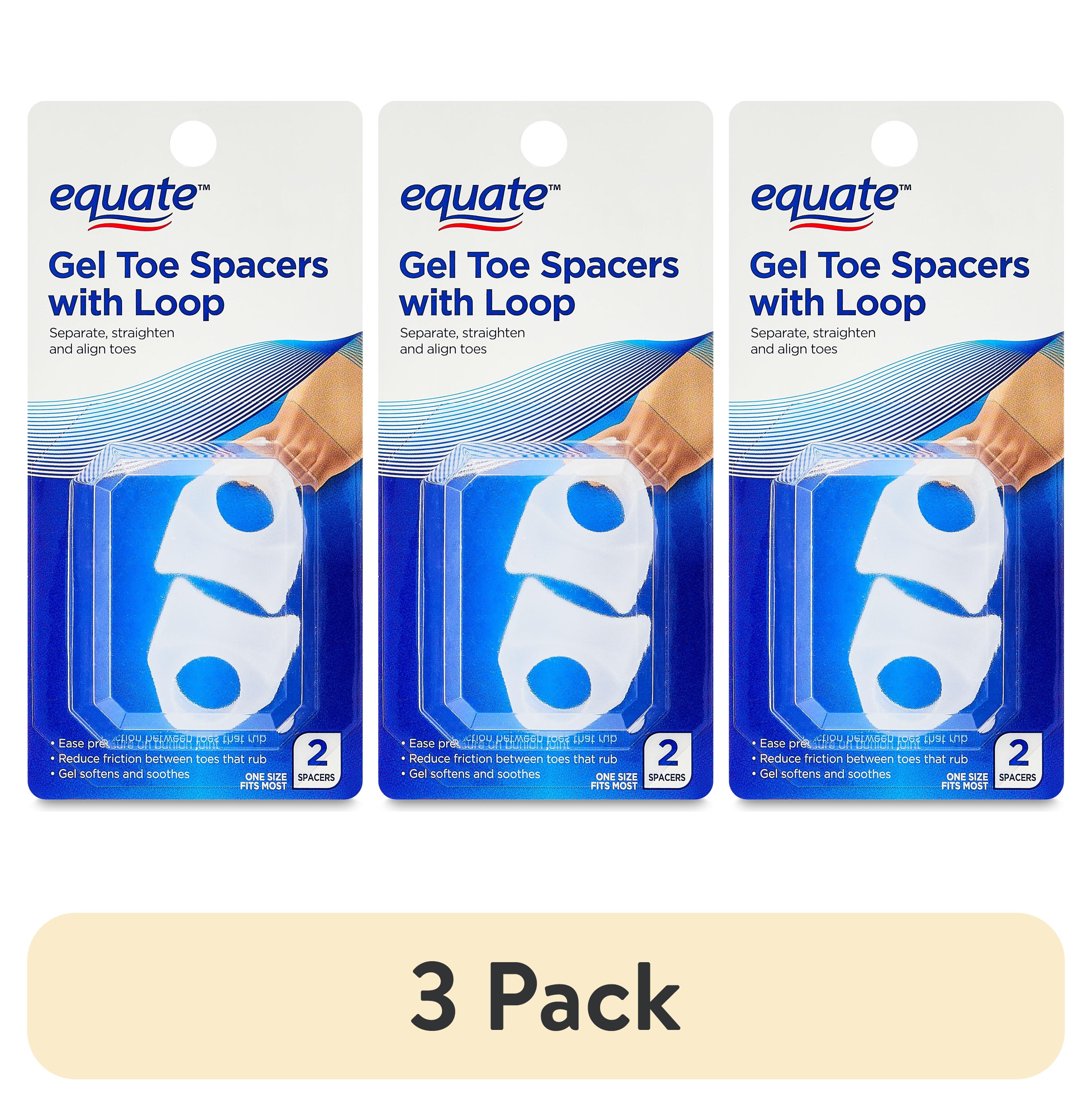 (3 pack) Equate Gel Toe Spacers with Loop, 2 Count, One Size, Toe ... (3 pack) Equate Gel Toe Spacers with Loop, 2 Count, One Size, Toe ...