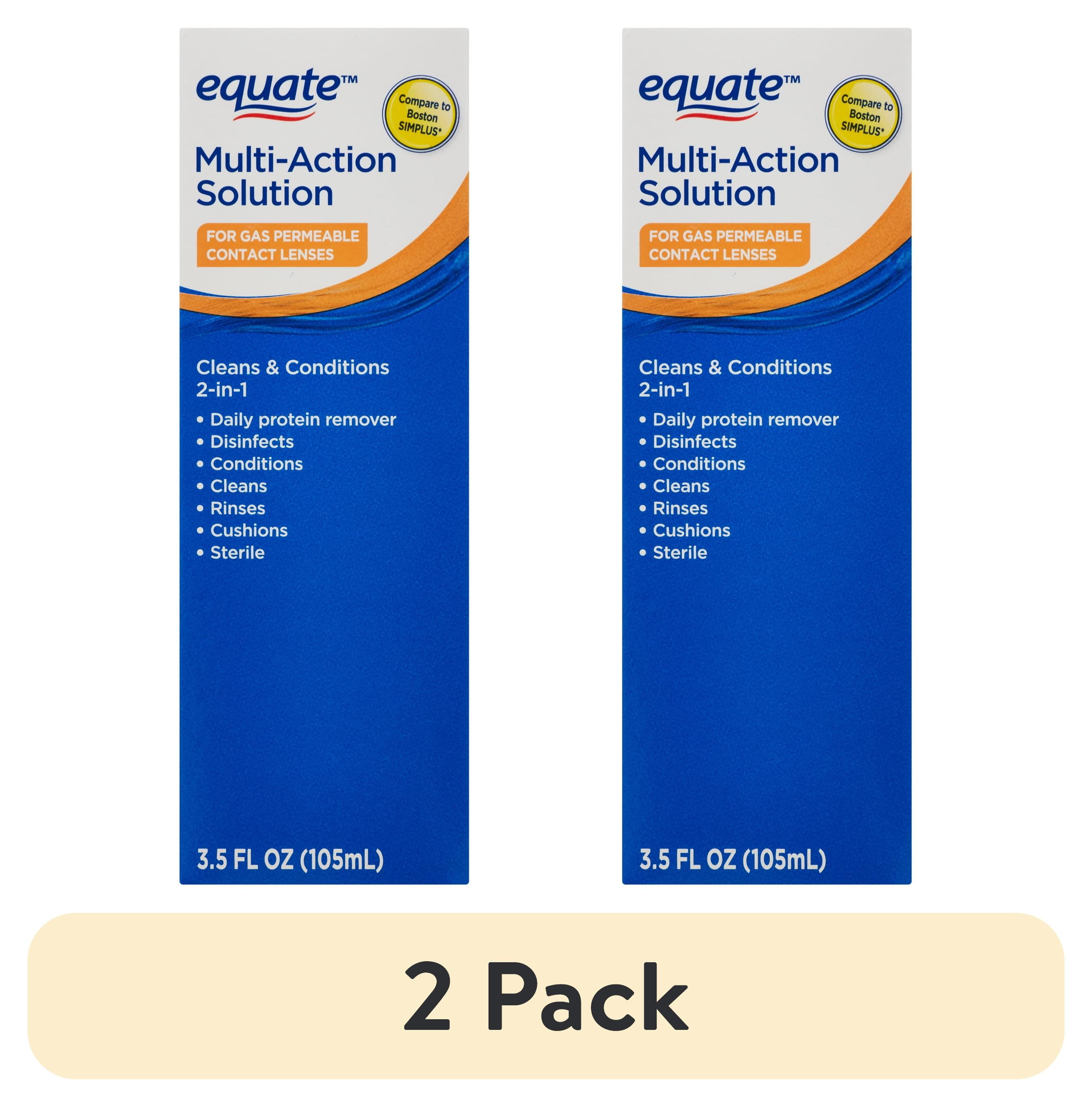 (2 pack) Equate Hard Contact Lens Multi-Action Solution, 3.5 fl oz ...