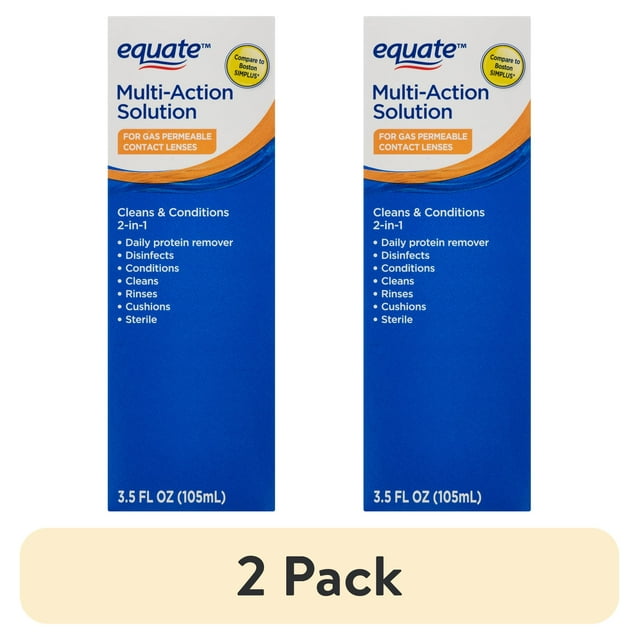 (2 pack) Equate Hard Contact Lens Multi-Action Solution, 3.5 fl oz ...