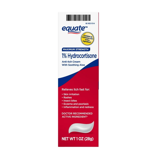 Equate Hydrocortisone 1% Anti-itch Cream with Aloe, Temporarily ...