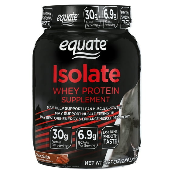 Equate Isolate Whey Protein Powder, Chocolate, 30g Protein, 1.89 lb ...