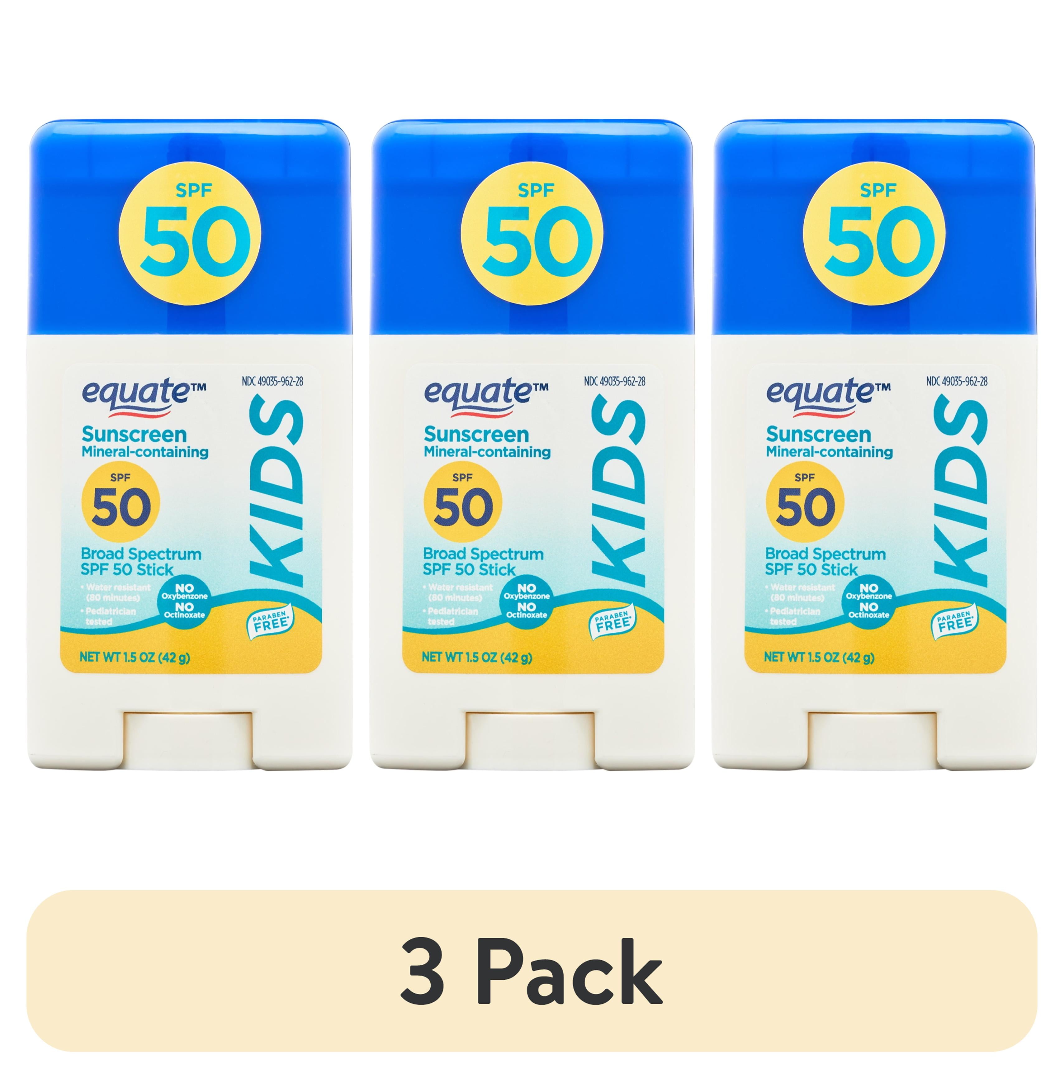 (3 pack) Equate Kids Broad Spectrum Sunscreen Stick with Mineral ...