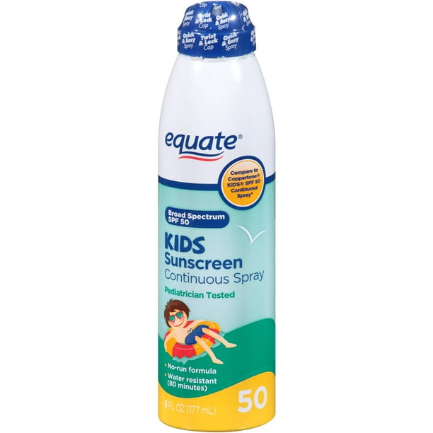 Equate Kids Continuous Spray Sunscreen, SPF 50, 6 fl oz - Walmart ...