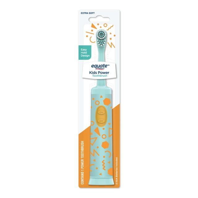 Equate Kids Power Toothbrush, Battery Powered, Extra Soft Bristles ...