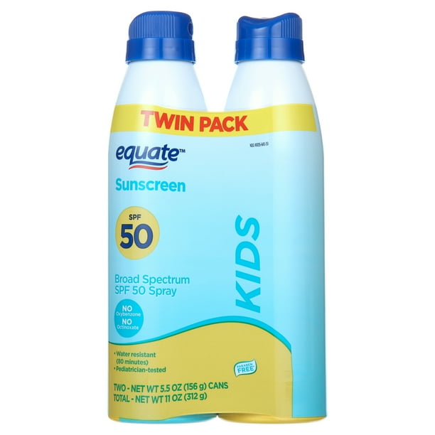 Equate Kids Sunscreen Spray, SPF 50, 11 oz, 2 Count - Walmart Business ...