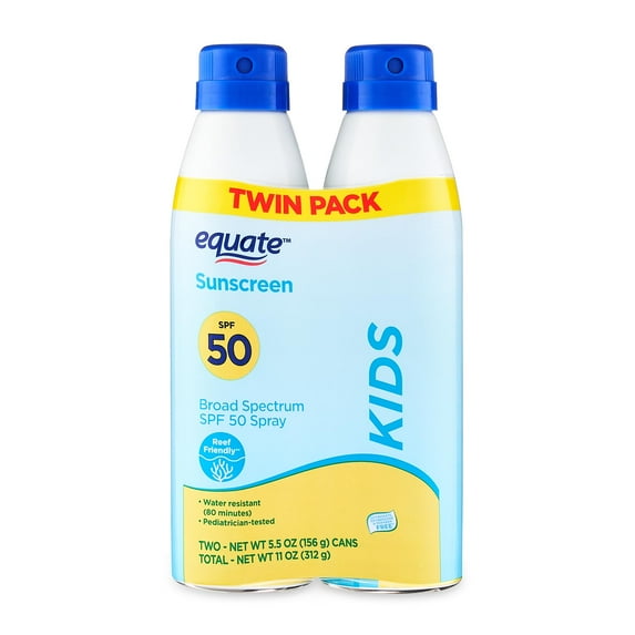 Equate Kids Sunscreen Spray, SPF 50, 11 oz, 2 Count HSA/FSA Eligible ...