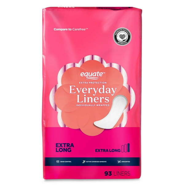 Equate Extra Protection Everyday Liners, Light Absorbency, Extra Long ...