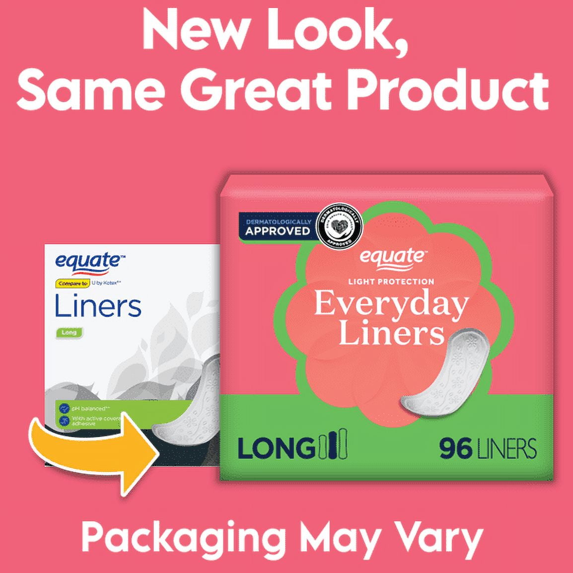 Equate Liners, Long, Unscented, Light Absorbency, 96 Count - Walmart ...
