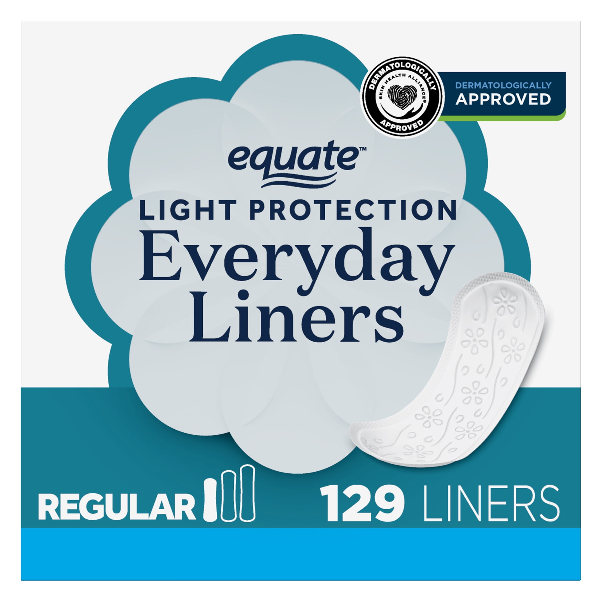 Equate Light Protection Everyday Panty Liners, Regular Length, 129 ...