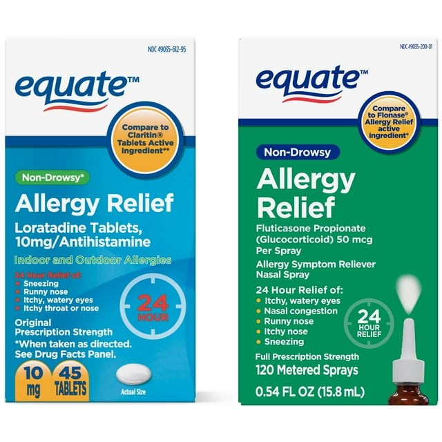 Equate Loratadine Non-Drowsy Allergy Relief Tablets (45 Ct) & Equate ...