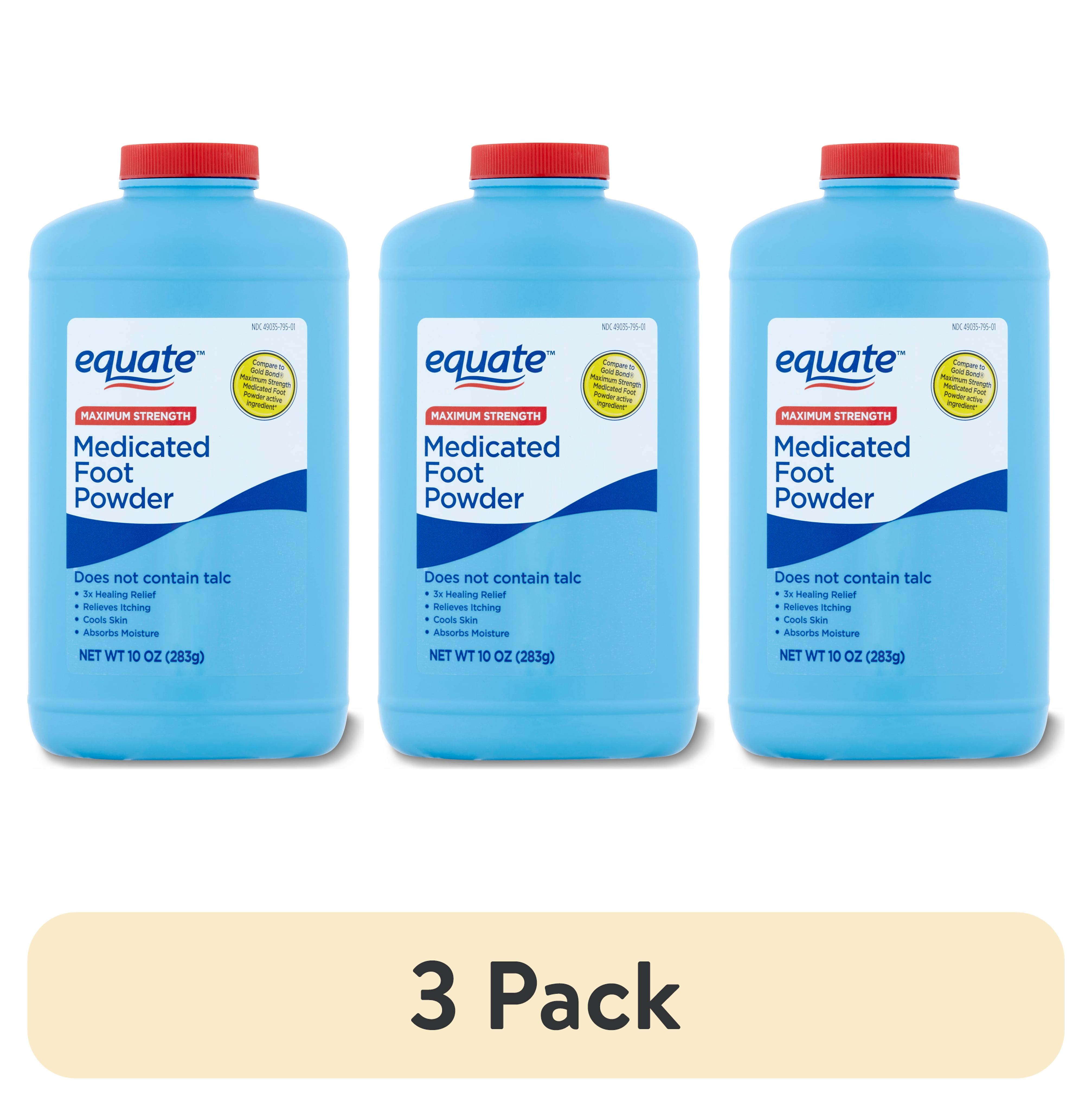 Brandclub 3 Pack Equate Maximum Strength Medicated Foot Powder
