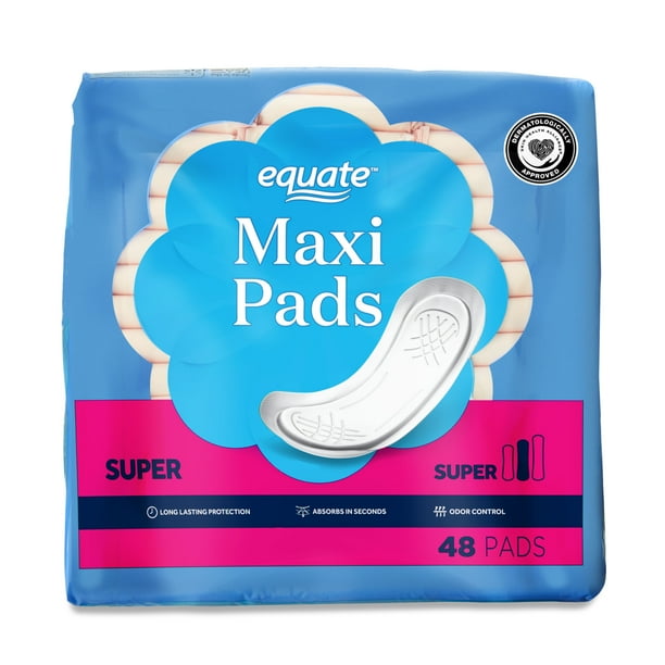Equate Maxi Pads, Super (48 Count) - Walmart Business Supplies