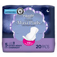 Equate Overnight Maxi Pads with Wings, Size 5, Extra Heavy Overnight ...
