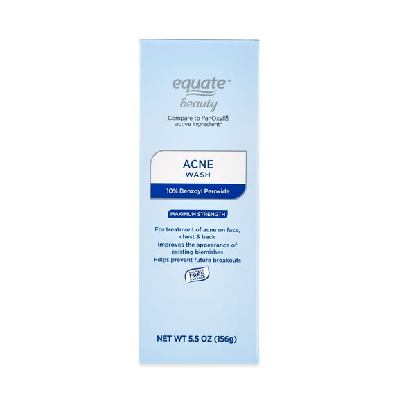 Equate Maximum Strength Acne Wash with 10% Benzoyl Peroxide for Acne ...