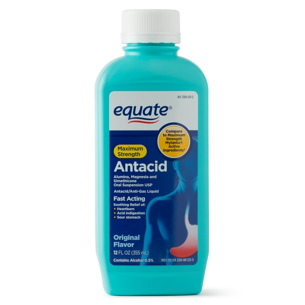 Equate Maximum Strength Antacid/Anti-Gas Original Flavor Liquid, 400 mg ...