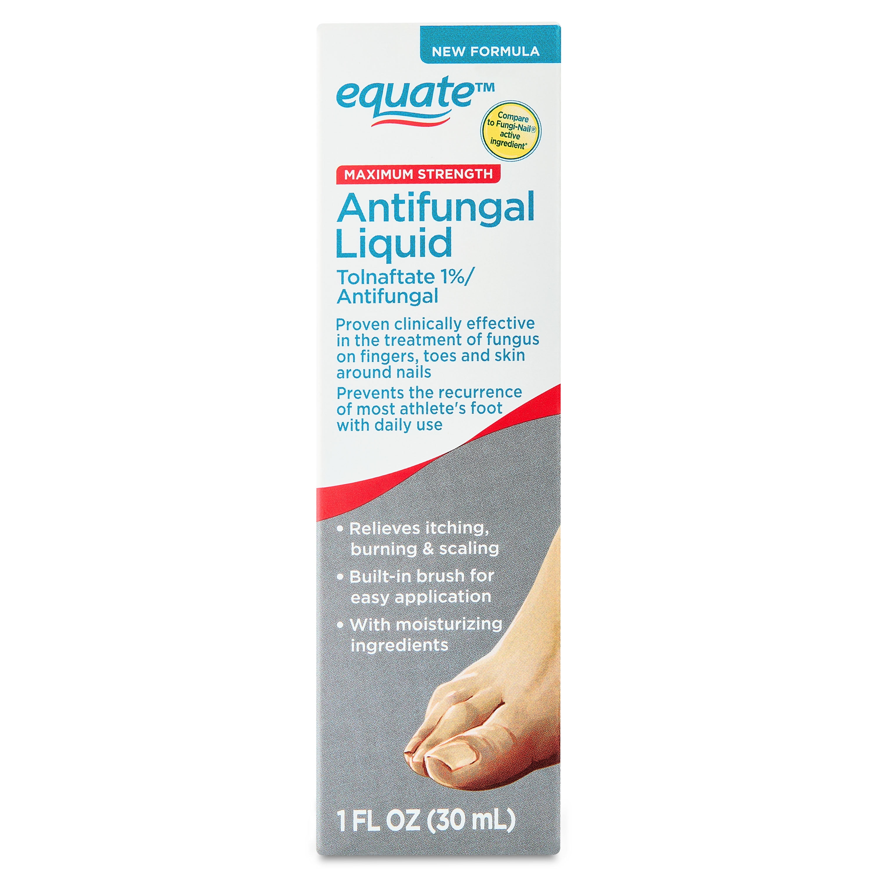 Equate Maximum Strength Antifungal Liquid Tolnaftate 1%, 1 fl oz ...