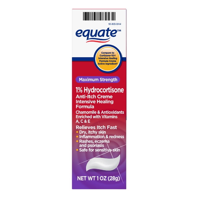 Equate Maximum Strength Hydrocortisone 1 Percent Anti-Itch Cream , 1oz ...