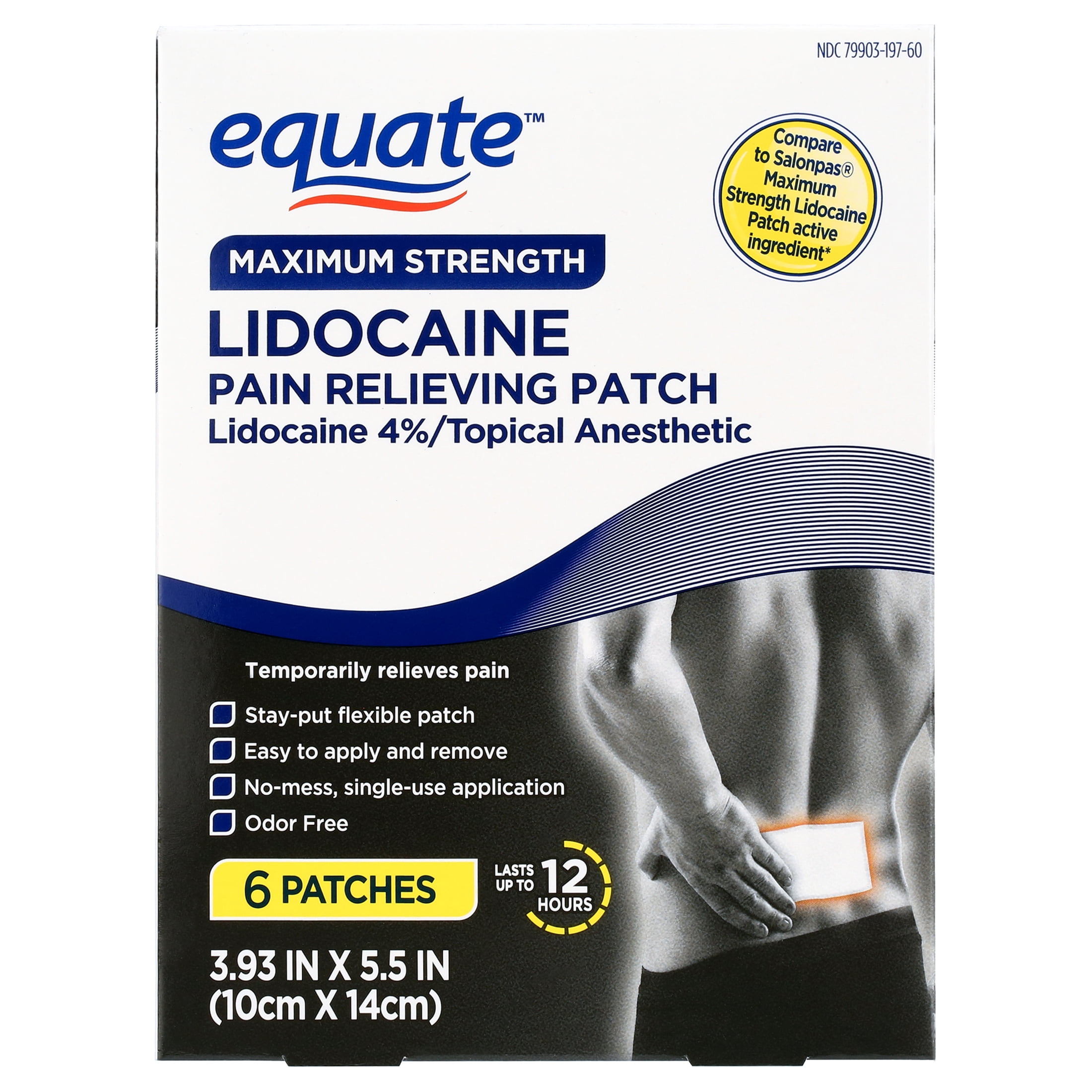 Equate Maximum Strength Lidocaine Pain Relieving Patches for Body ...