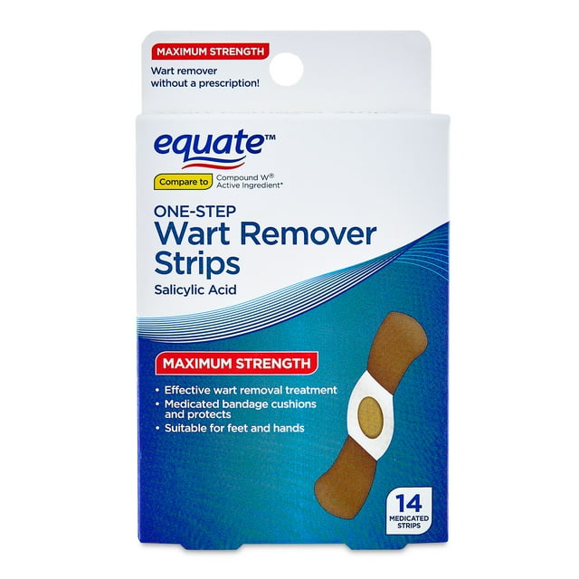 Equate Maximum Strength One-Step Wart Remover Strips, 14 Count ...