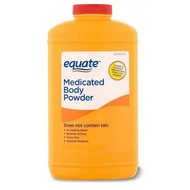 Equate Medicated Body Powder, Unscented, Talc-Free, 4 oz. Bottle ...