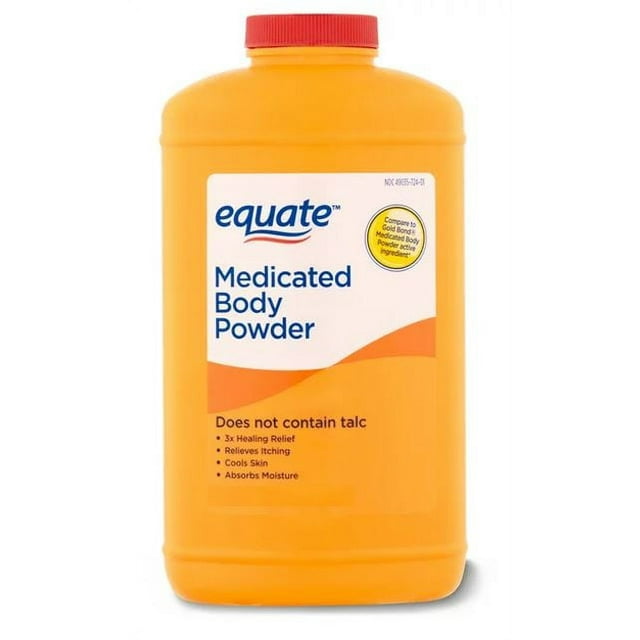 Equate Medicated Body Powder, Unscented, 4 oz, Compare to Gold Bond ...
