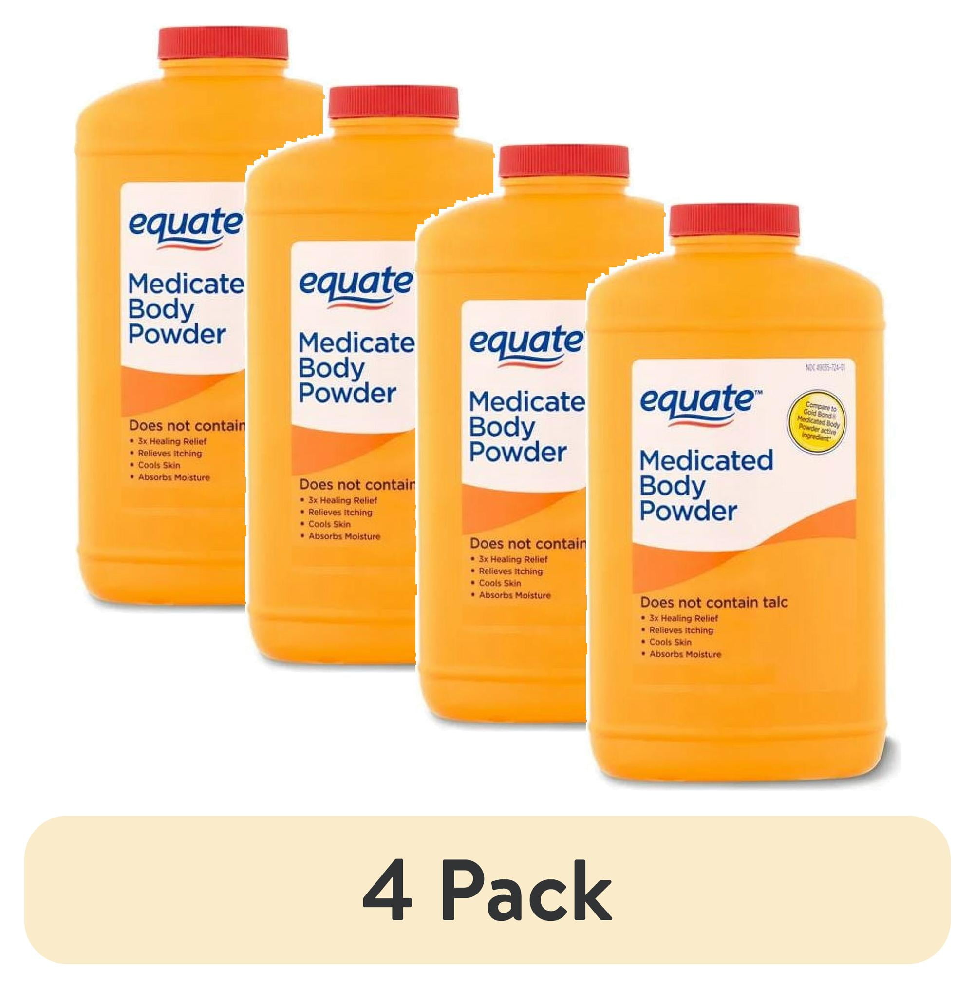 (4 pack) Equate Medicated Body Powder, Unscented, 4 oz - Walmart.com