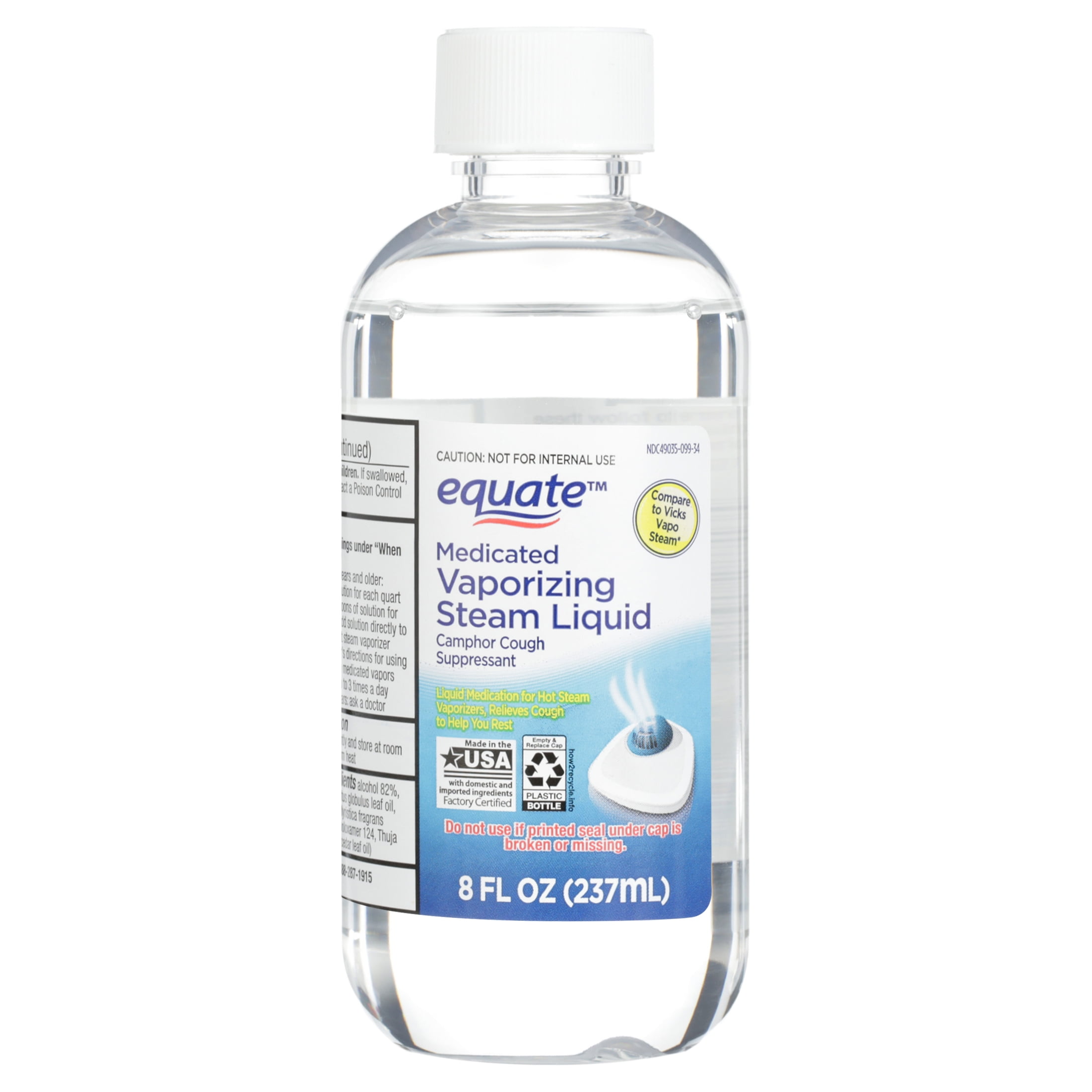 Equate Medicated Vaporizing Steam Liquid, 8 fl oz - Walmart.com