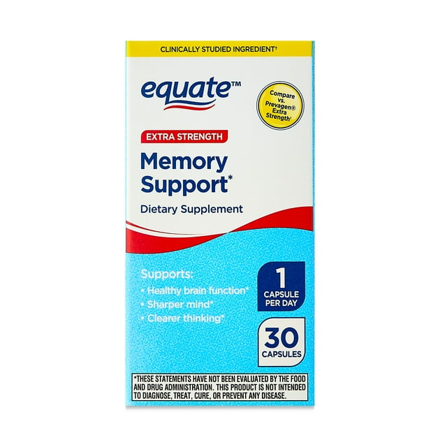 Equate Memory Support Extra Strength Dietary Supplement Capsules, 30 ...