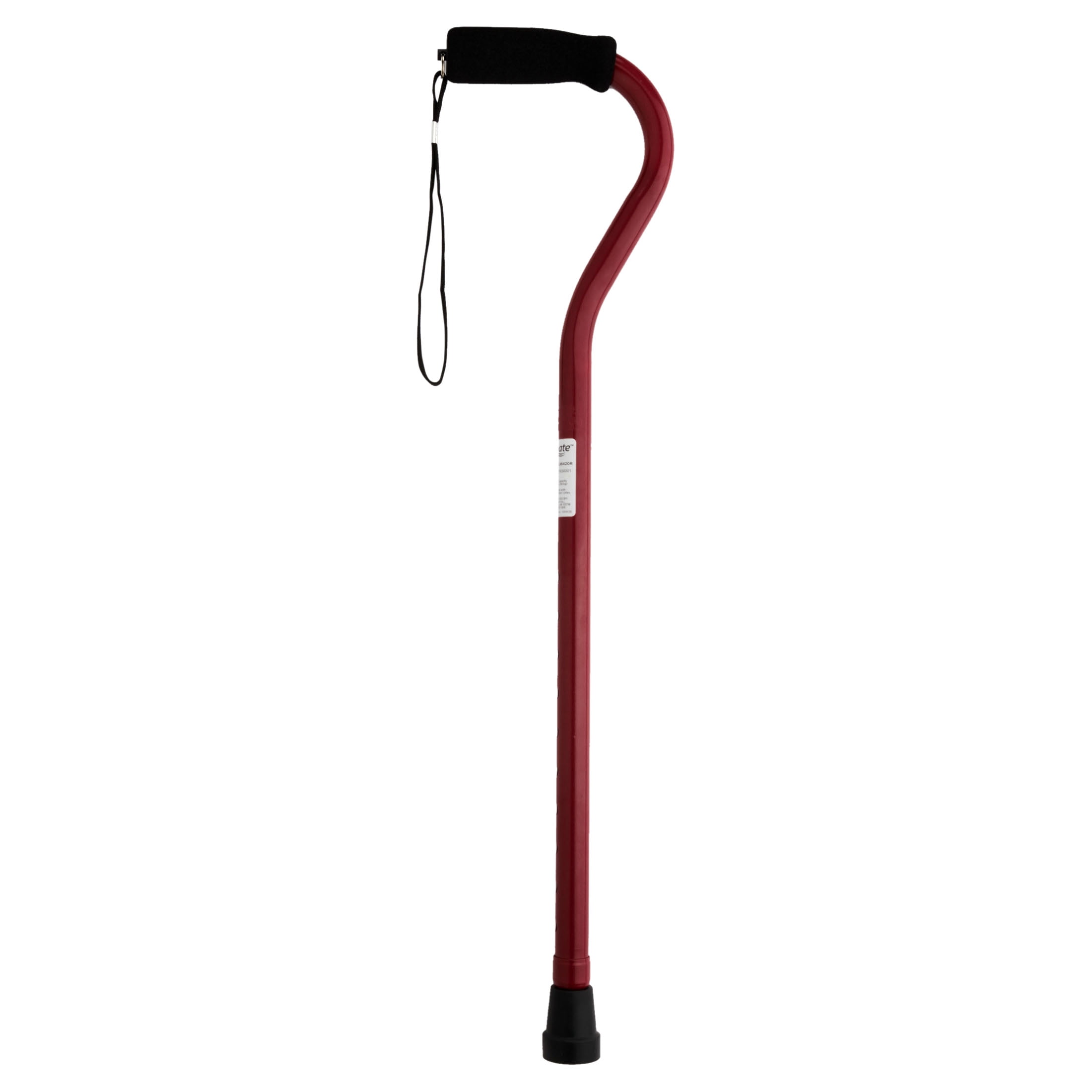 Equate Mobility Offset Handle Cane, Red - Walmart Business Supplies