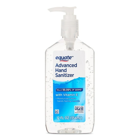 Equate Moisturizing Hand Sanitizer, 12 fl oz, Kills 99.99% of Germs ...