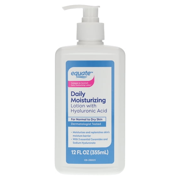 Equate Moisturizing Lotion with Hyaluronic Acid for Face Care, 12 fl oz ...