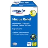 Equate 12 Hour Mucus ER Guaifenesin Extended-Release Tablets, 600 mg ...