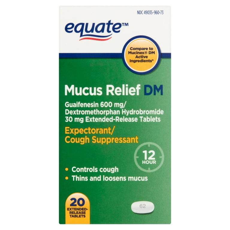 Equate Mucus ER Extended-Release Tablets, 600 Mg, 20 Count, 54% OFF