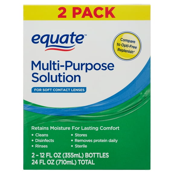 Equate Moisture Last Multi-Purpose Solution for Soft Contact Lenses, 12 ...