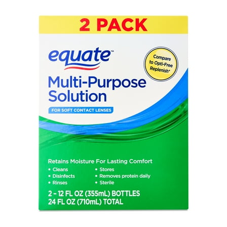 Equate Contact Lens Solution Cleaning & Disinfecting Lens Care System ...