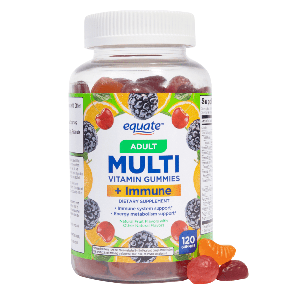 Equate Multivitamin + Immune Dietary Supplement Gummies for Adults ...