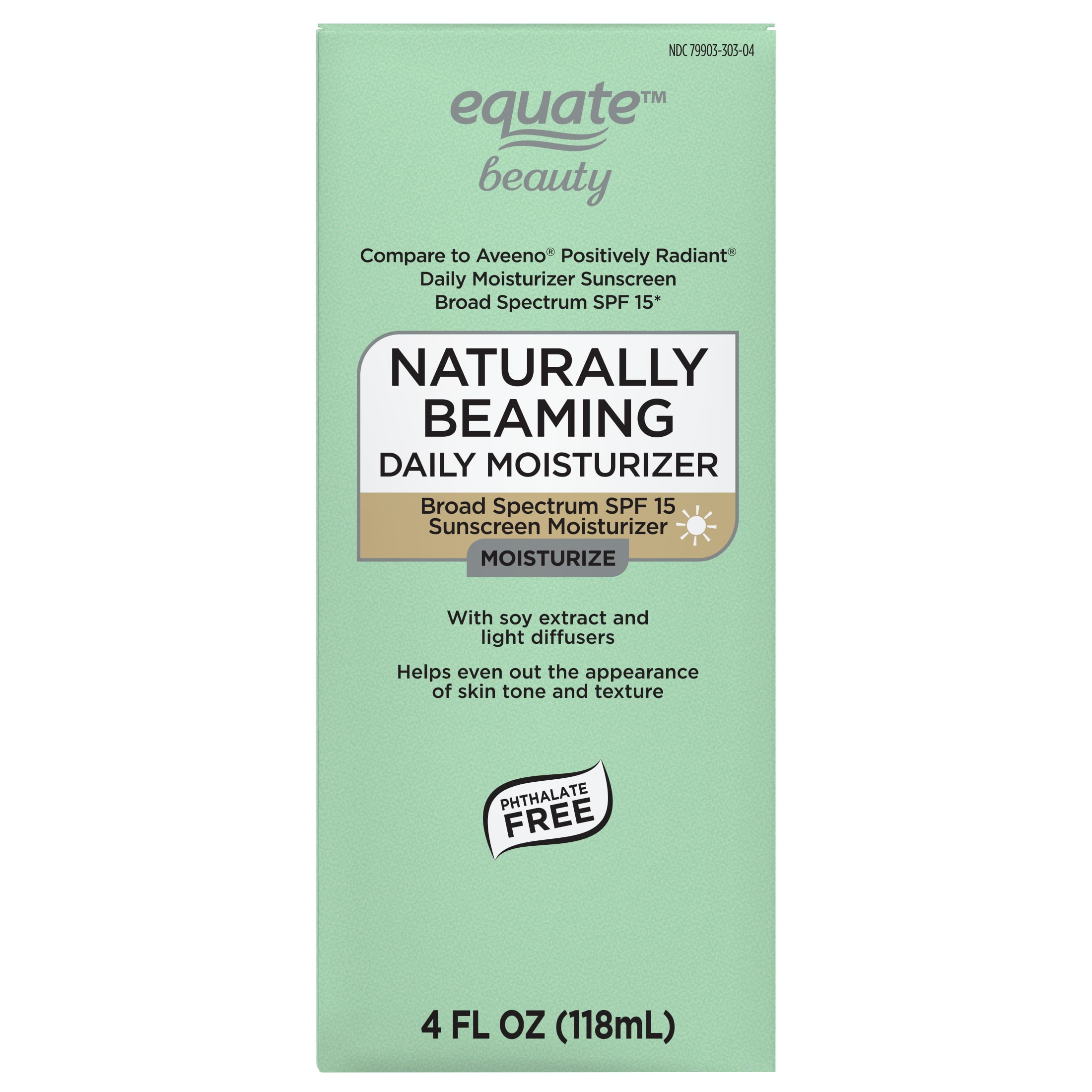 Equate Naturally Beaming Broad Spectrum Daily Moisturizer Sunscreen ...