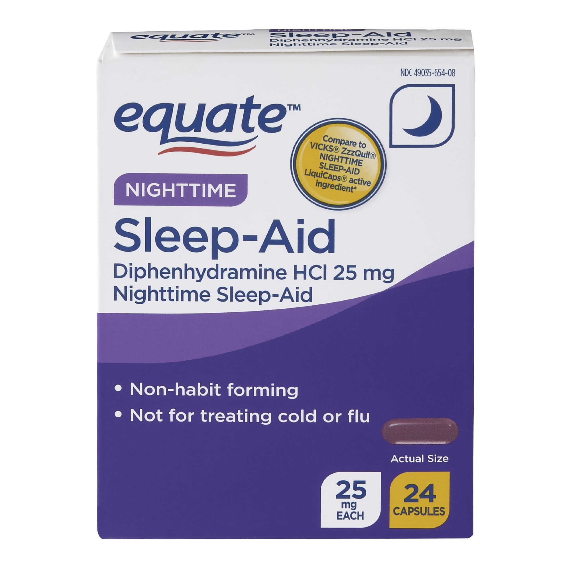 Brandclub - Equate Nighttime Sleep-Aid Soft Gels, Diphenhydramine 25mg ...