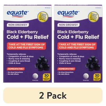 Equate, Non-Drowsy Flu Relief Fast Dissolving Tablets, Homeopathic ...