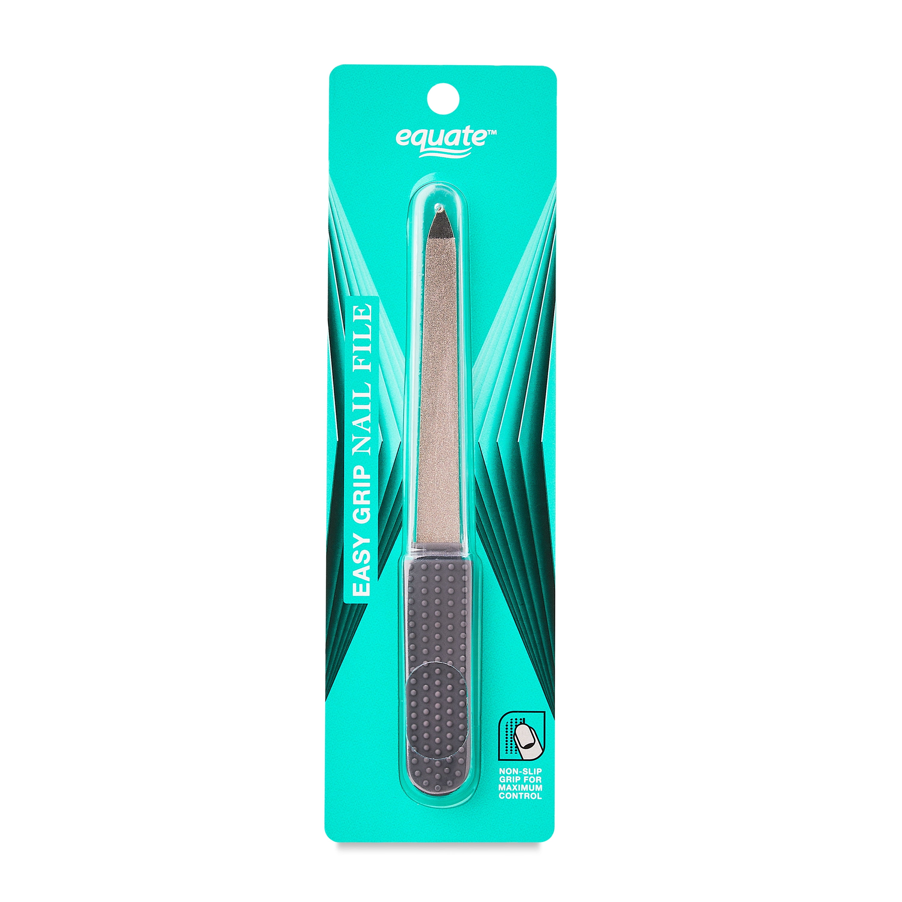 Equate Fingernail File with Cover for Shaping and Smoothing, Easy Grip ...