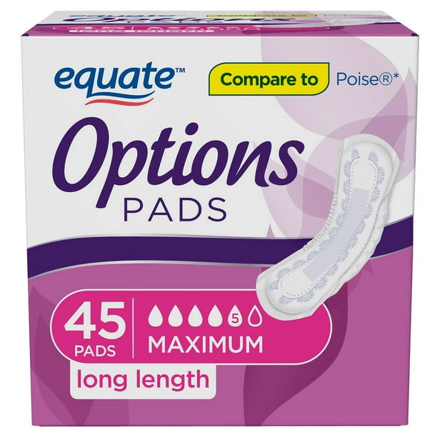 Equate Options Womens Bladder Control Pads Unscented Maximum