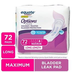 Equate Options Women's Incontinence Pads, Very Light, Long Length (48 ...