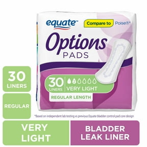 Equate Options Women's Incontinence Pads, Maximum Absorbency, Long ...