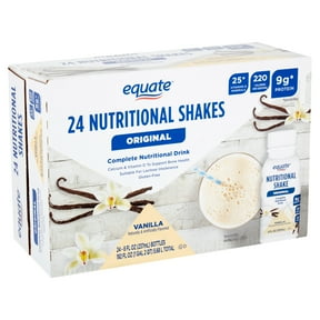 Equate Nutritional Shakes Plus Vanilla, 8 fl oz, 24 Count with 13g ...